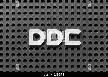 Alphabet letter in word DDC (Abbreviation of Division of disease ...