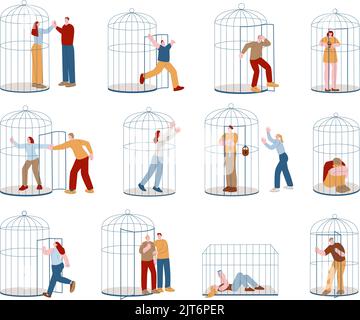 hope bird cage cartoon vector illustration Stock Vector Image & Art - Alamy
