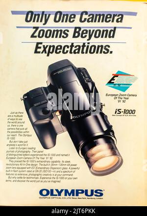 Olympus cameras advertisement placed on the back in a NatGeo magazine ...