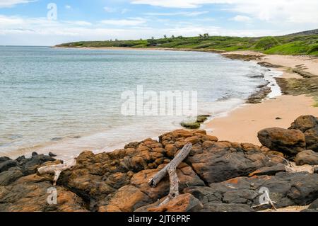 Lana’i North Shore - Shipwreck Beach - Navy Fuel Barge YOGN-42 Stock ...