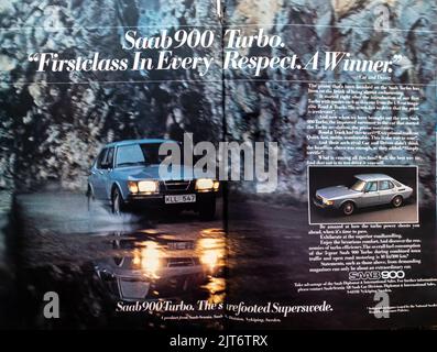 1980s USA Saab Magazine Advert Stock Photo - Alamy