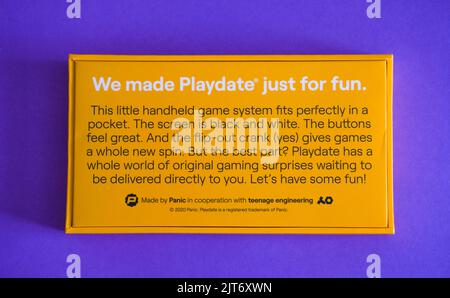Playdate console packaging – portable handheld video game system ...