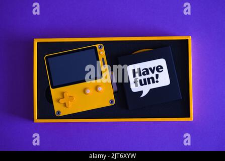 Playdate console in packaging – portable handheld video game system ...