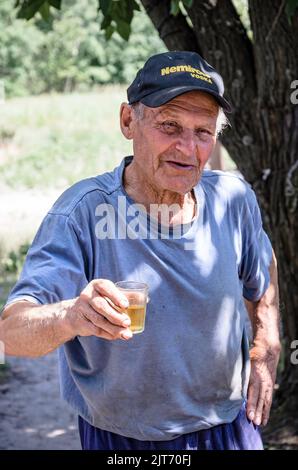 Chernobyl old self-settler man who still lives and craft his own vodka ...