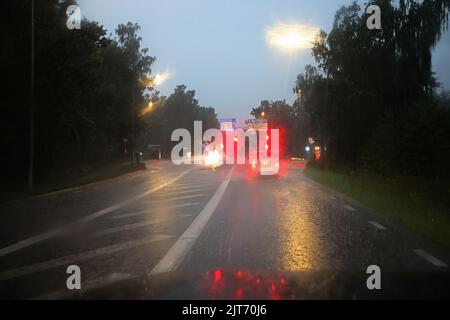 A heavy rainstorm moved in over Östergötland County, Sweden, during ...