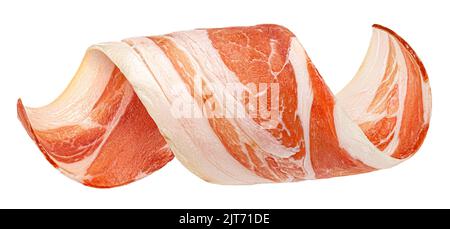 Bacon strip roll isolated on white background Stock Photo - Alamy