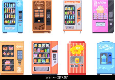 Cartoon set of candy machines isolated on white background. Vector ...