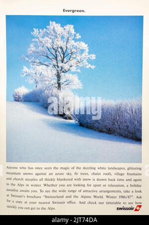 Swiss air vintage magazine advertisement Stock Photo - Alamy