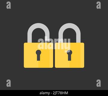 Green padlock icon isolated on white background. Symbol sign lock ...