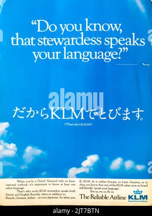 KLM vintage magazine advertisement Stock Photo - Alamy