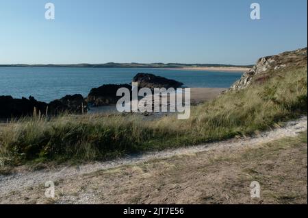 Malltraeth Bay from Llanddwyn Island, Anglesey, Wales, UK Stock Photo ...