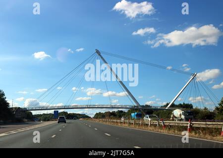 Pedestrian Bridge, M20, Ashford Kent Stock Photo - Alamy