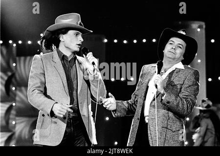 Mickey Gilley and Rex Smith on Solid Gold, 1982 Credit: Ron Wolfson ...