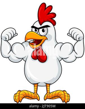 Muscular rooster cartoon character illustration Stock Vector Image ...