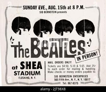 The Beatles - Shea Stadium New York, Concert Poster 1966 Stock Photo ...