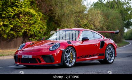 Porsche 911 GT3 RS red alloy wheel, sports car powder coating, brake ...