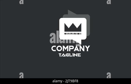 King chat vector logo design template. Chat with crown icon design ...