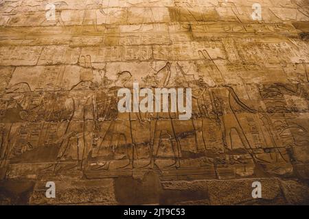 Luxor, Egypt - November 11, 2020: Ancient Egyptian Drawing on the ...