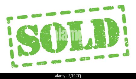 SOLD text written on green lines stamp sign Stock Photo - Alamy