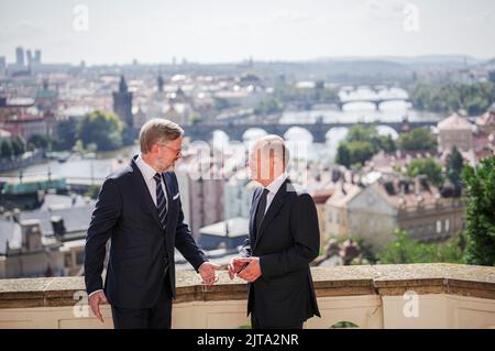 Prag, Czech Republic. 29th Aug, 2022. German Chancellor Olaf Scholz ...
