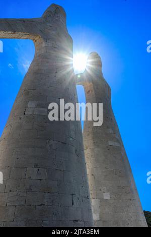 The monument for the women who jumped from the top of Mount Zalongos ...
