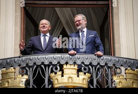 Prag, Czech Republic. 29th Aug, 2022. German Chancellor Olaf Scholz ...