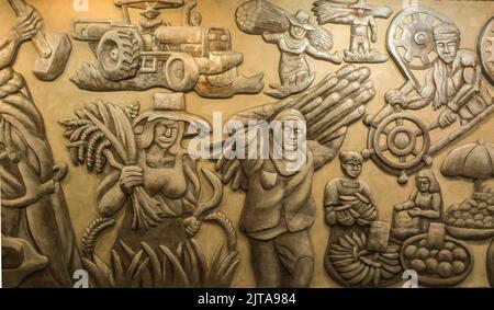Manila, Philippines. 29th Aug, 2022. A mural depicts the execution of ...