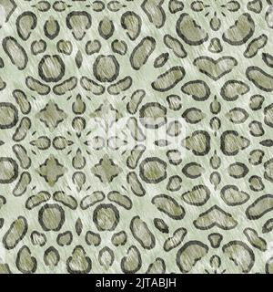 Mosaic geometric green leopard print texture pattern. Trendy ...
