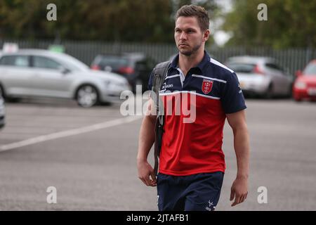 Matt Parcell #9 of Hull KR arrives at Sewell Group Craven Park Stock ...