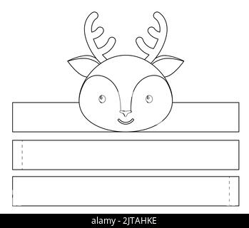 Printable deer paper crown. Party headband die cut template for ...