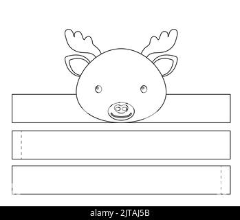 Printable moose paper crown. Diy cut party ribbon template for birthday ...