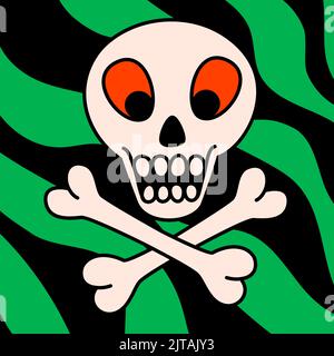 skull collection retro vector illustration for your company or brand ...