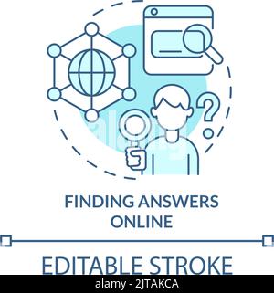 Finding answers online concept icon Stock Vector Image & Art - Alamy