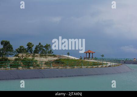 Scenery of Embung Sriten water pond in Yogyakarta, Indonesia for farm ...