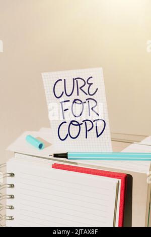 Handwriting text Cure For Copd, Word Written on Medical treatment over ...