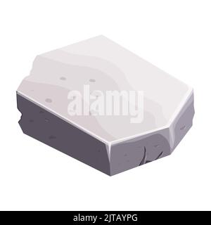 Isometric stone game boulder, textured and detailed isolated on white ...