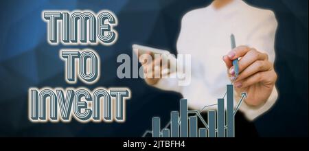 Conceptual caption Time To Invent. Word Written on Invention of ...