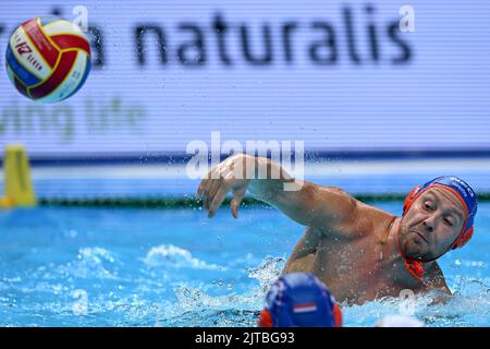Jesse Koopman of Netherlands during the 2022 European Water Polo ...