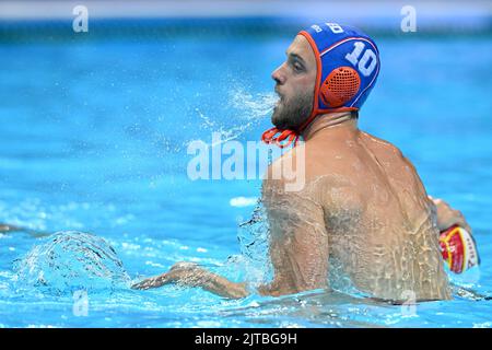 Pascal Janssen of Netherlands during the 2022 European Water Polo ...
