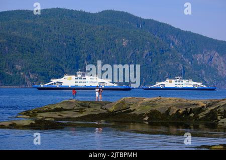 Ferry on the Saugenay Fjord from Baie-Ste. Catherine to Tadoussac ...