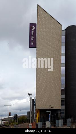 Unusual design at Premier Inn, Cardiff Bay. Cardiff, summer 2022 Stock ...