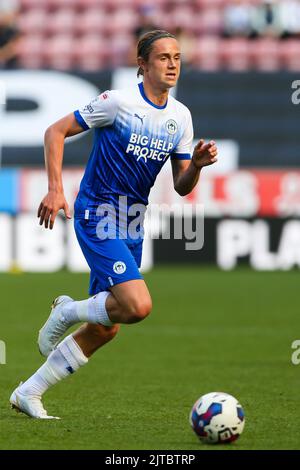 Wigan Athletic's Thelo Aasgaard during the Papa John's Trophy round of ...