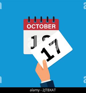 October 17 - calendar and Time planner. Daily Calendar Icon reminder ...