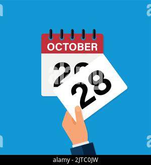 October 28 - calendar and Time planner. Daily Calendar Icon reminder ...