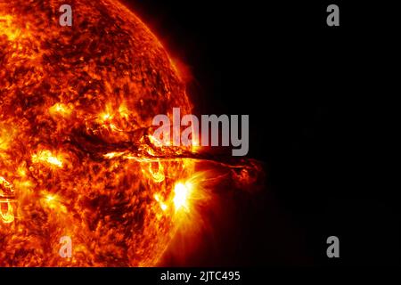 Flashes, storms on the Sun. Elements of this image furnished by NASA ...