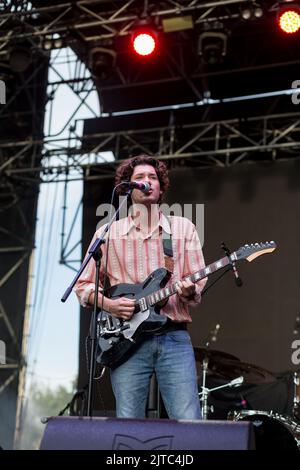 The hawaian artist Eli Smart perform live with the band in Turin during ...