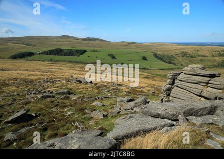 View fro, Belstone tor, Row tor, West mill tor and Yes tor in the ...