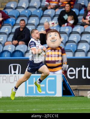 Matt Dufty #36 of Warrington Wolves runs in a try Stock Photo - Alamy