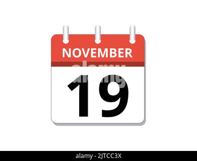 November 19 - calendar and Time planner. Daily Calendar Icon reminder ...