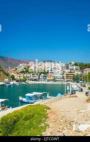view of Limenaria village in Thassos island, Greece Stock Photo - Alamy